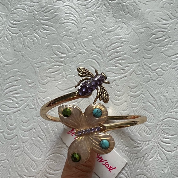 Betsey Johnson | Jewelry | Betsey Johnson Gold Multicolor Butterfly And ...
